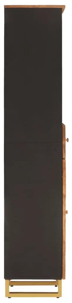 Koupelnová skříňka hnědá a černá 38 x 33,5 x 160 cm mangovník - Default Title