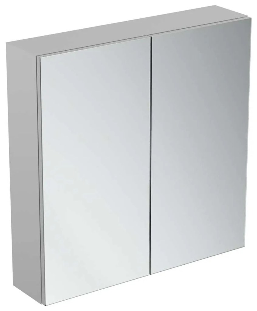 Ideal Standard Mirror&Light - Zrcadlová skříňka s LED osvětlením a zásuvkou, 70x70 cm, hliník T3439AL