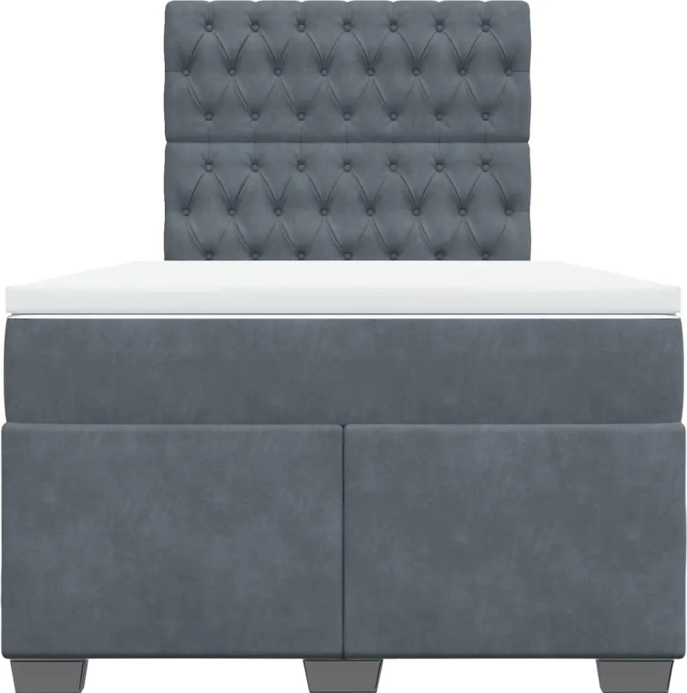 Box spring postel s matrací tmavě šedá 120 x 200 cm samet 3290889