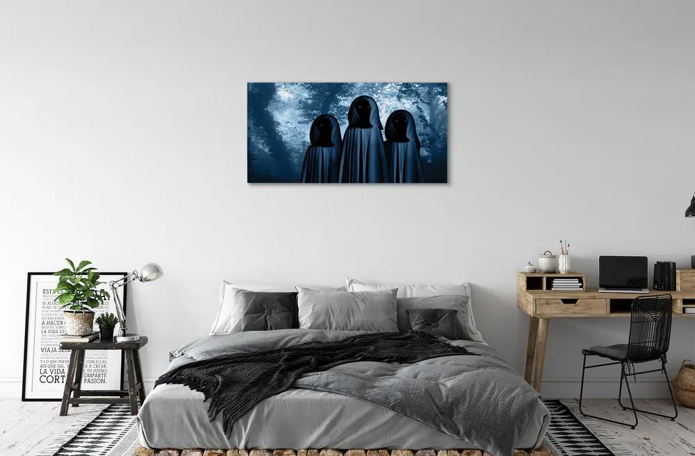 Obrazy na plátně Lesních stromů strašidelnými postavami 100x50 cm