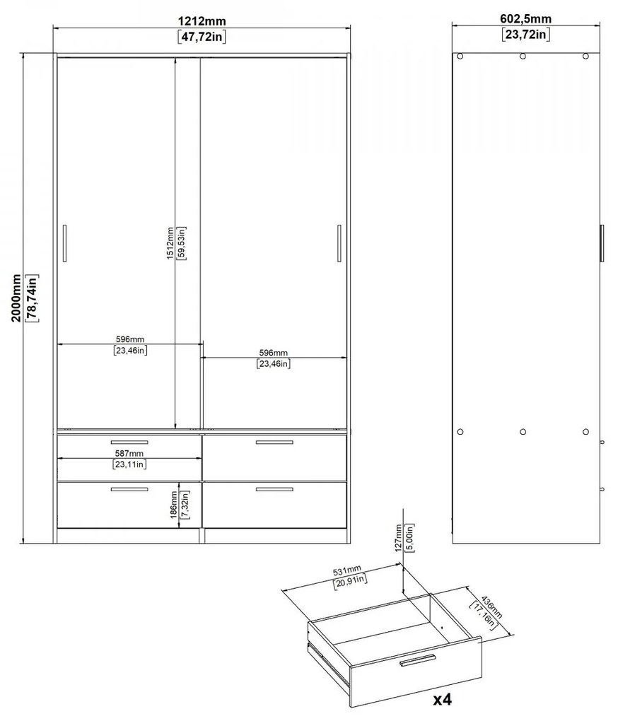 Tvilum Skříň Lincoln 321 dub sonoma/bílý lesk