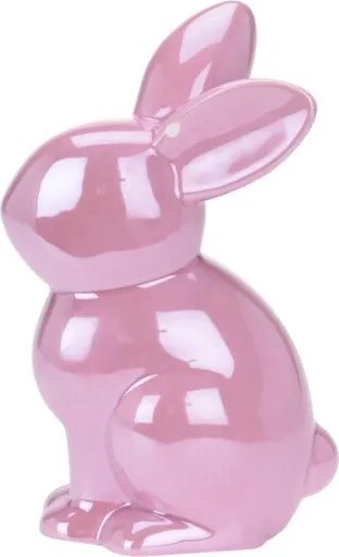 Zajíček s perleťovým efektem – tmavě růžový 20 cm