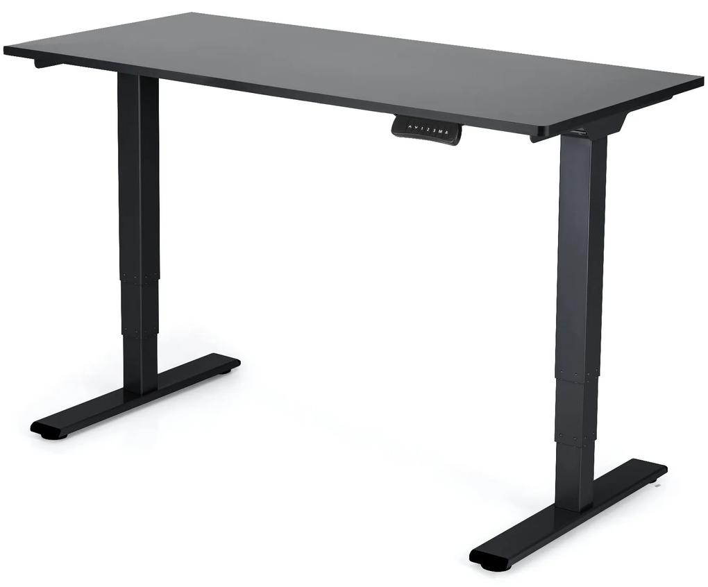 Polohovatelný stůl Liftor 3segmentové nohy černé,   deska 1380 x 650 x 25 mm černý dekor