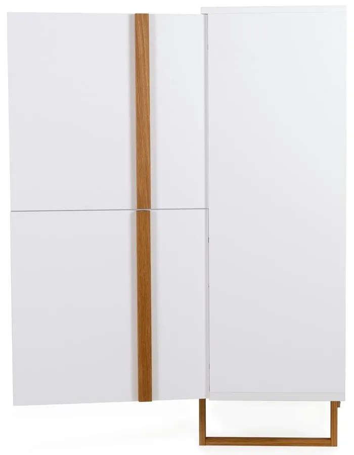 Bílá komoda s nohami z dubového dřeva Tenzo Birka, 118 x 135 cm