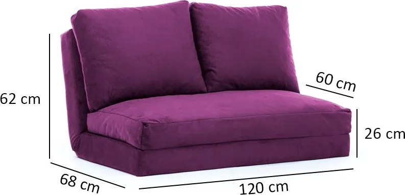 Dvoumístná futonová rozkládací pohovka Taida - výběr z 4 provedení