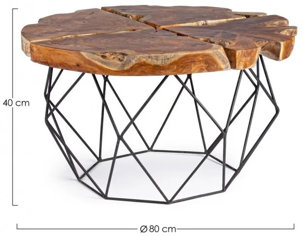 BIZZOTTO teakový konferenční stolek ADANYA ø80 cm 0680556