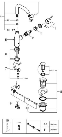 GROHE 32628GL1 - Umyvadlová baterie ESSENCE velikost L zlatá