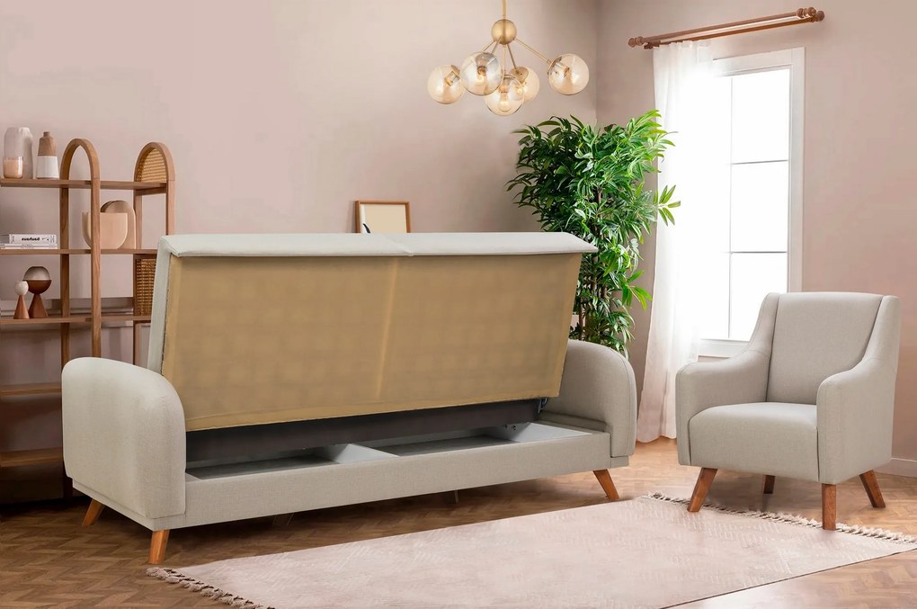 Set křesla a pohovky HERA krémový 237 cm