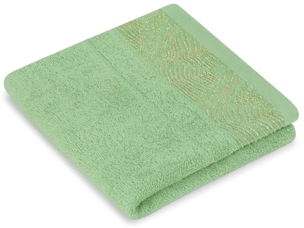 Sada 3 ks ručníků BELLIS klasický styl světle zelená