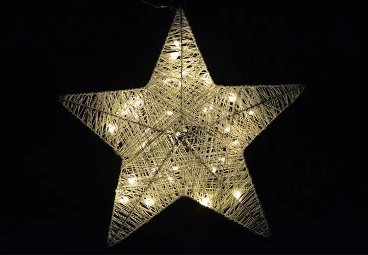 Nexos 28302 Vánoční dekorace - vánoční hvězda - 35 cm, 30 LED diod