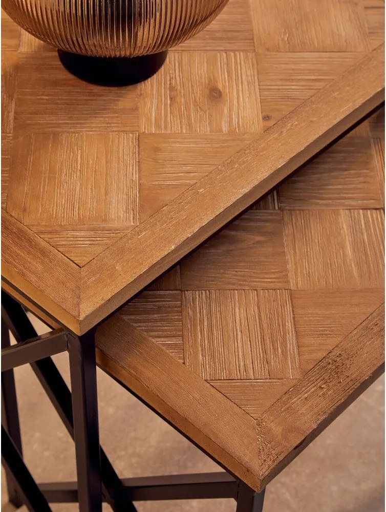 Odkládací stolky v sadě 2 ks z jedlového dřeva 38x51 cm Kickford – Premier Housewares