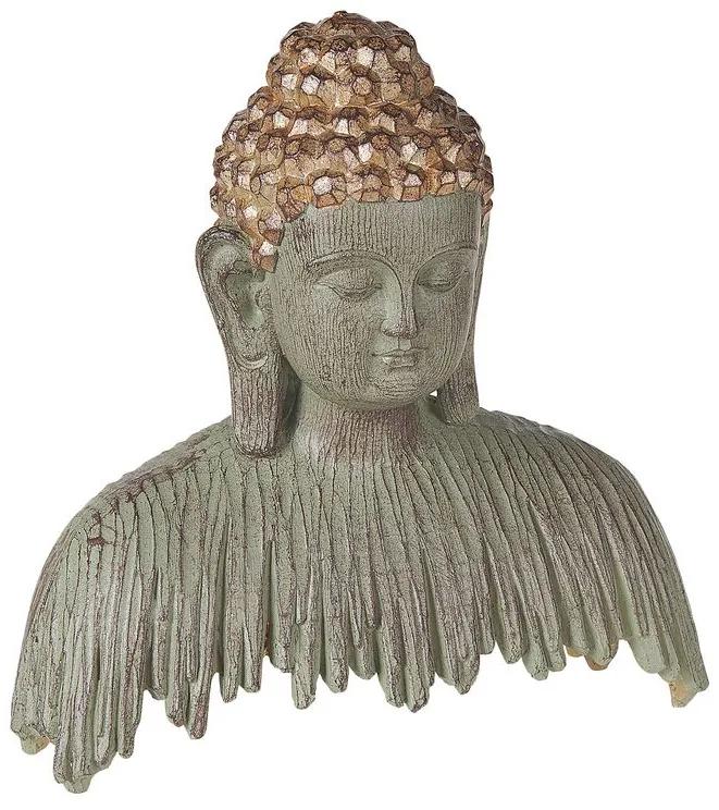 Dekorativní figurka Buddha šedá / zlatá RAMDI Beliani