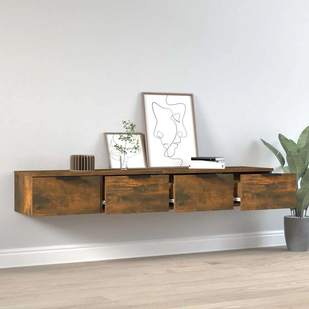 Nástěnné skříňky 2 ks kouřový dub 68x30x20 cm kompozitní dřevo 3115897