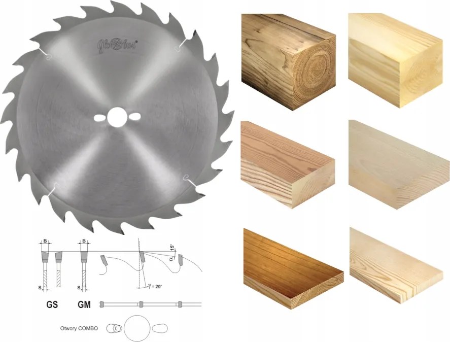 Globus Pila na dřevo 350x30x3,6/2,5/24z Gm podélné řezání PS010-0350-0002