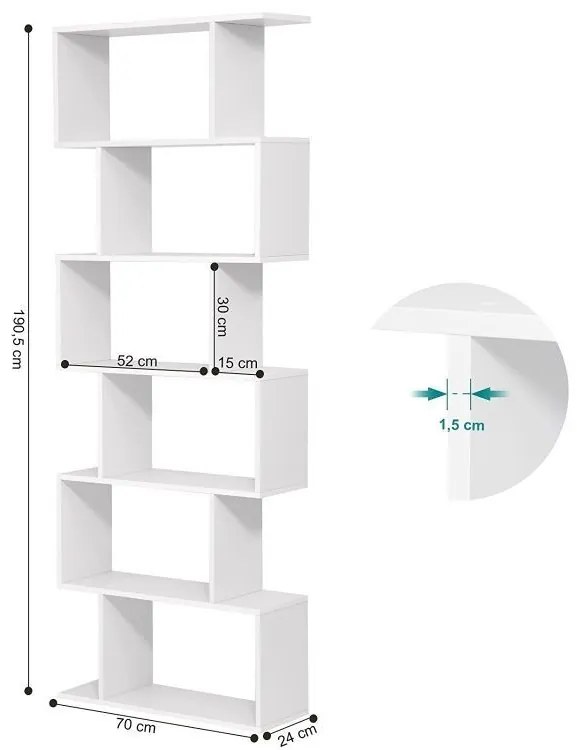 Designový regál na knihy v bílé barvě