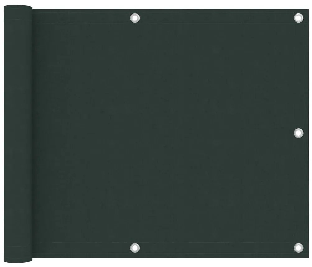 vidaXl Balkónová zástěna tmavě zelená 75 x 600 cm oxfordská látka 134999