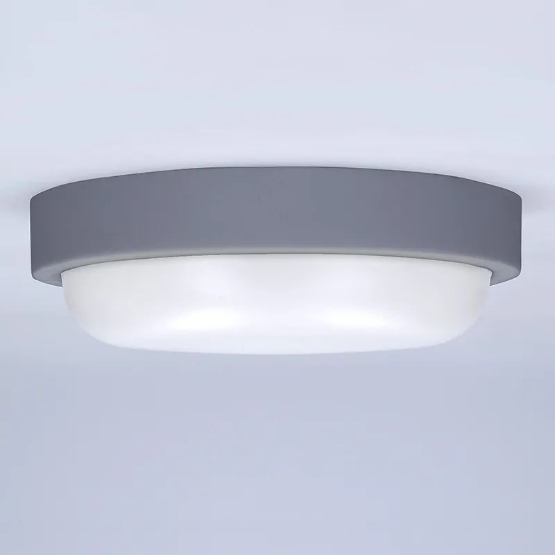 Solight LED venkovní osvětlení kulaté, 13W, 910lm, 4000K, IP54, 17cm, šedá barva