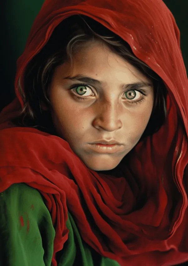 Afghánská dívka inspirace Steve McCurry