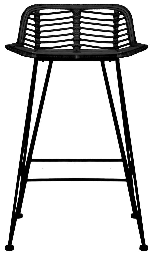 Barové židle 2 ks černé ratan