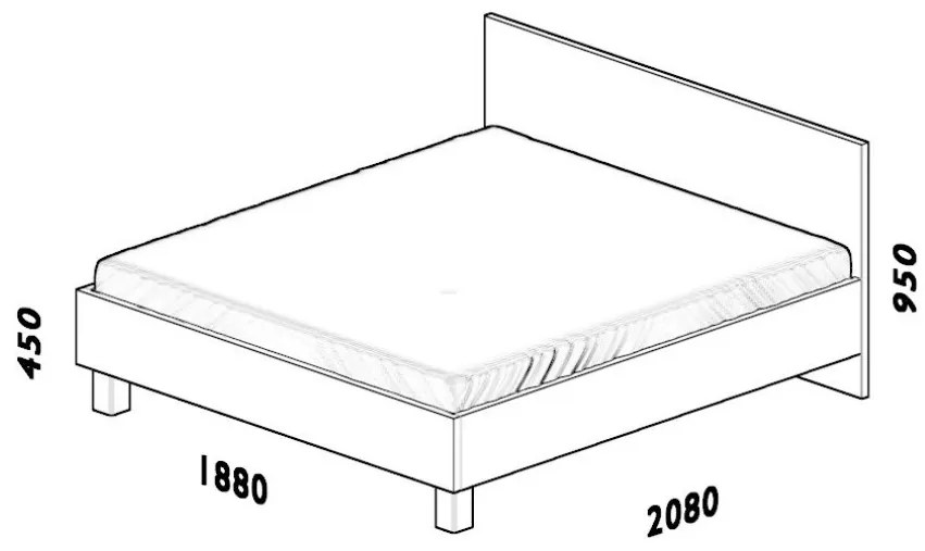 AHORN CZ, s.r.o. Dvoulůžková postel Lerici ROZMĚR: 140 x 200 cm - ATYP
