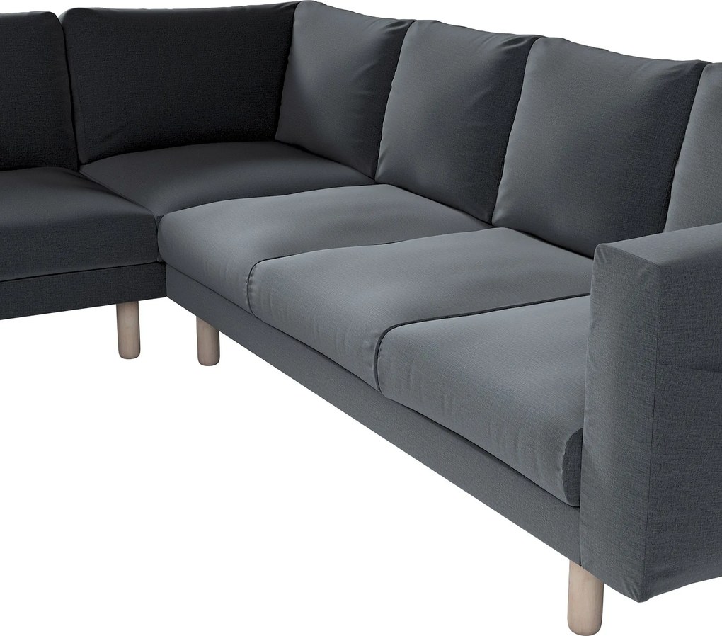 Potah na pohovku IKEA Norsborg rohová 5-místná barva šedá látka sametová