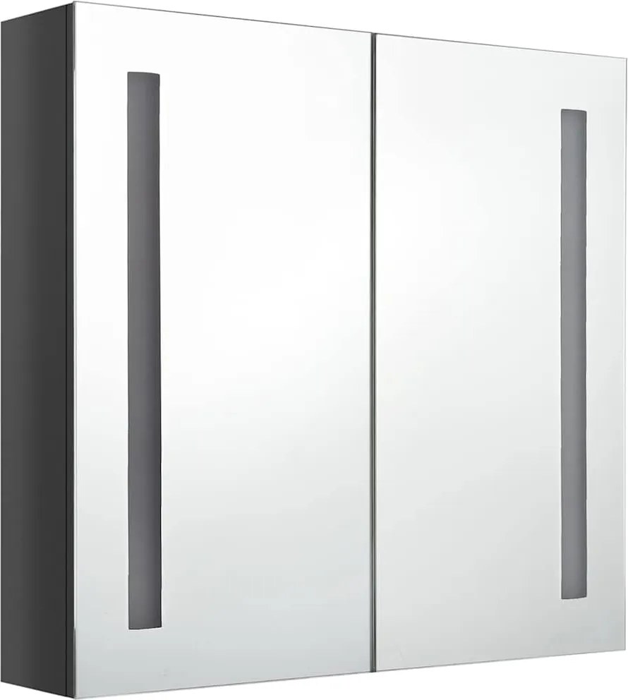 LED koupelnová skříňka se zrcadlem zářivě šedá 62 x 14 x 60 cm 326521