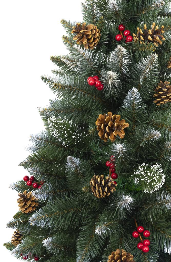 Vánoční stromek Borovice diamantová s jeřabinou na pníku 220 cm