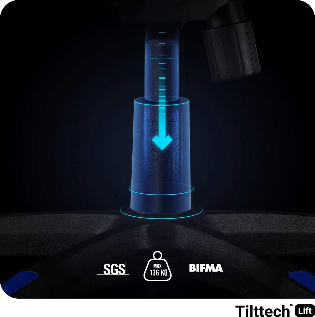 Herní křeslo z eko kůže Normal Size, černý-modrý: Diablo X-One 2.0