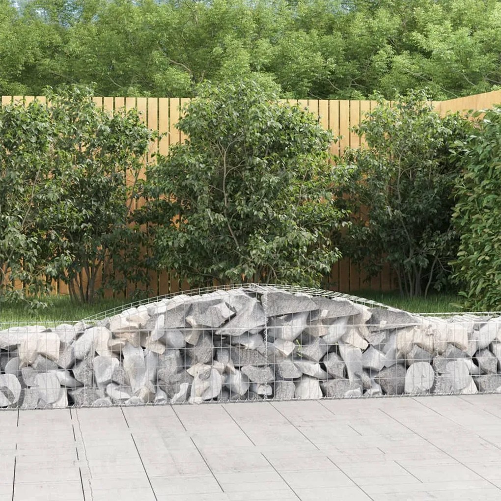 Klenuté gabionové koše 4 ks 400x50x40/60 cm pozinkované železo 3146959