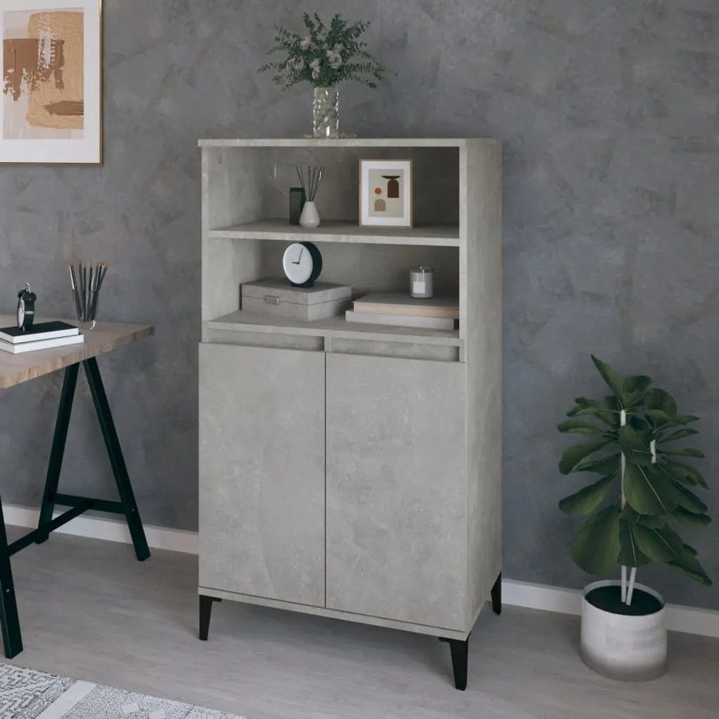 Skříň highboard betonově šedá 60 x 36 x 110 cm kompozitní dřevo