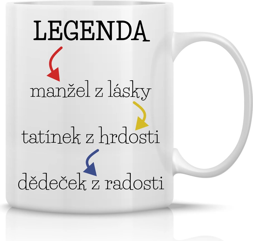 LEGENDA - klasický bílý keramický hrníček 300 ml