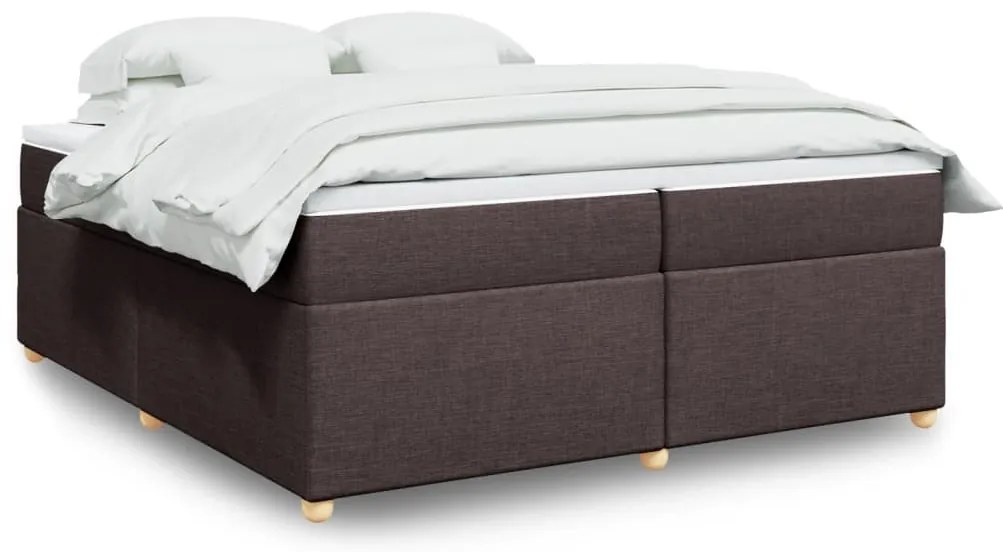 Box spring postel s matrací tmavě hnědá 200x200 cm textil