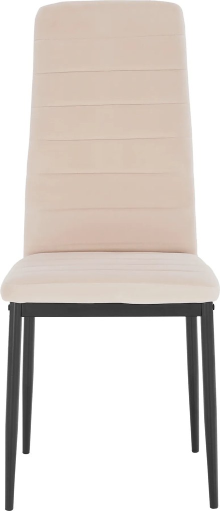 Jídelní židle SWISS - velvet látka, Dulux béžová / černá