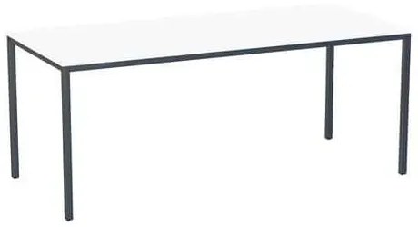 No brand  Jídelní stůl Versys s bílým podnožím RAL 9003, 140 x 80 x 74,3 cm, tmavě šedý