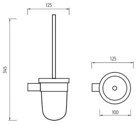 NIMCO BR 11094WN-26 - Nástěnná WC štětka BORMO matné sklo/lesklý chrom