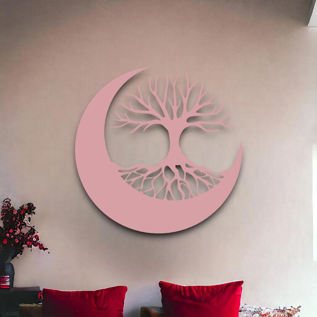 Strom života 16 - kovový obraz na zeď Velikost: 200cm, Barva: Pink