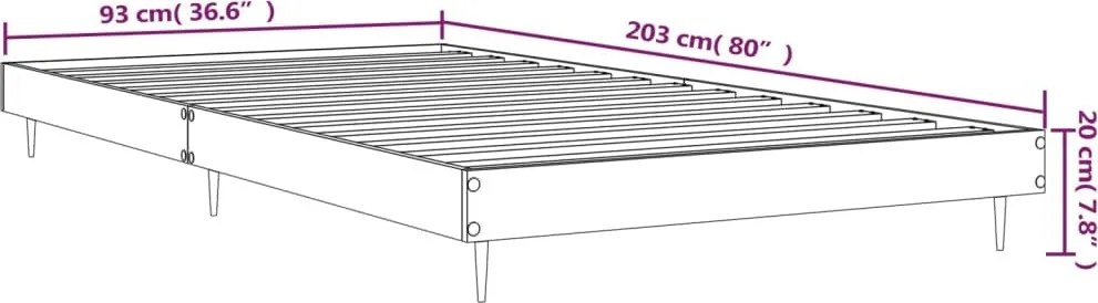 vidaXL Rám postele 90 x 200 cm kompozitní dřevo [832168] Barva: šedá sonoma
