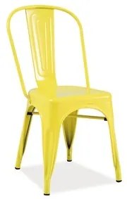Kovová jídelní židle LOFT žlutá