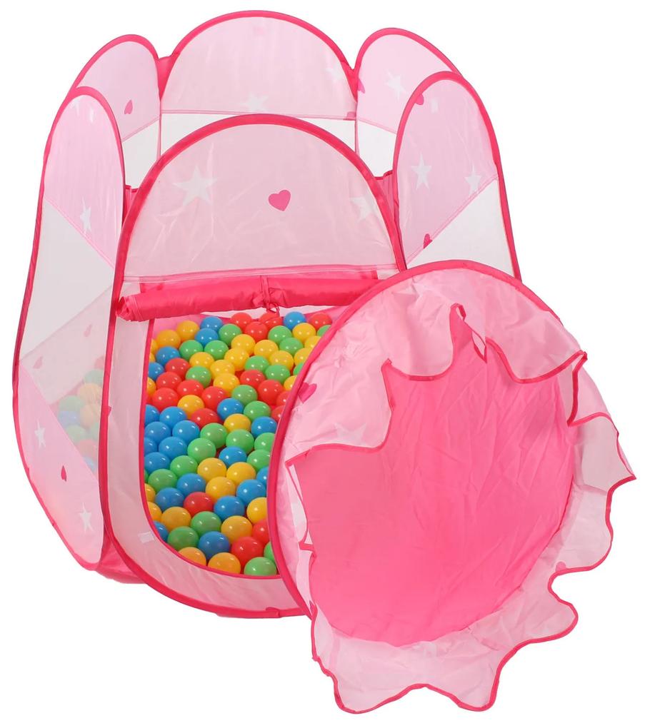 Kiduku Dětský hrací stan s míčky Pink
