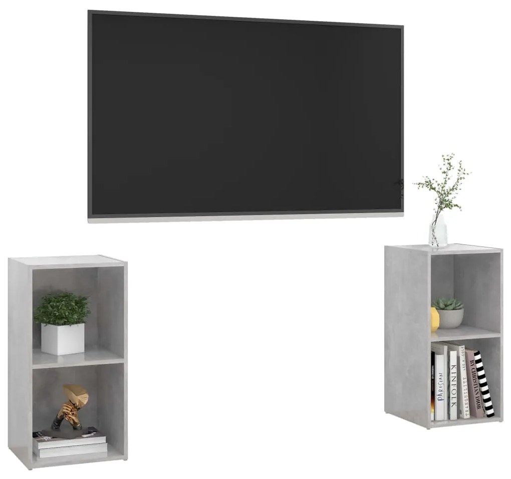 vidaXL TV skříňky 2 ks betonově šedé 72x35x36,5 cm kompozitní dřevo