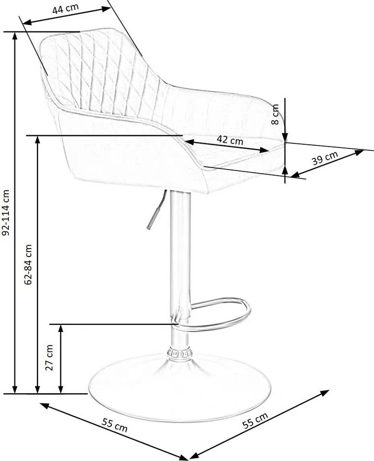 Barová židle Gavin, zelená / černá