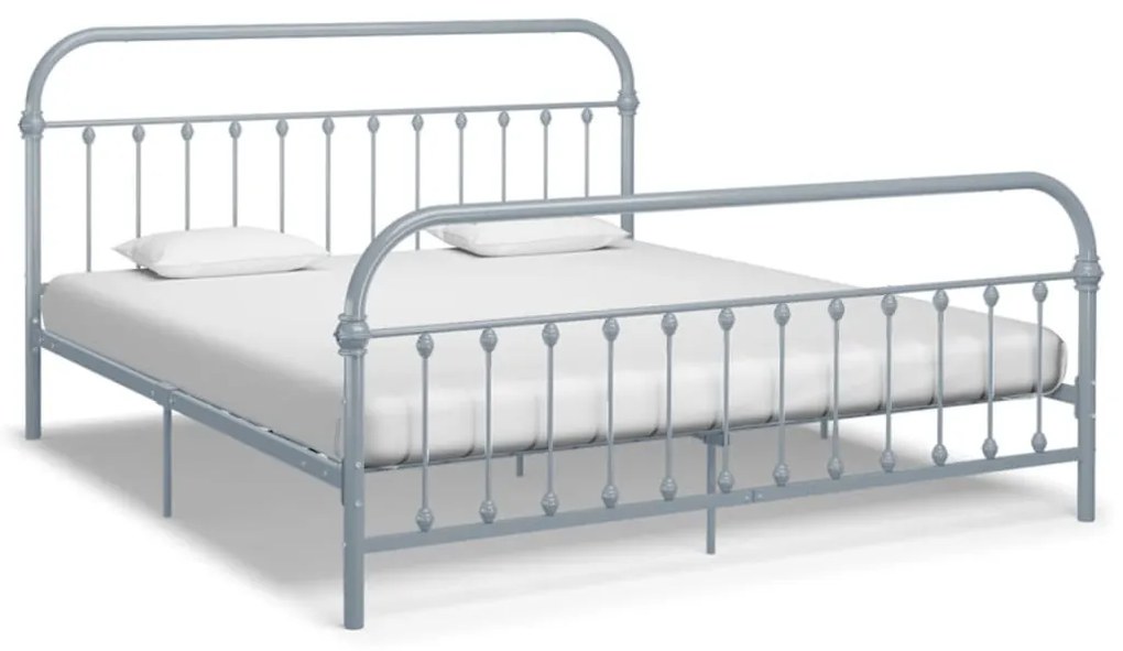 284509 vidaXL Rám postele šedý kov 180 x 200 cm