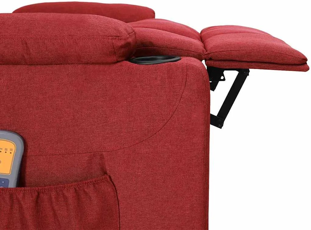 Elektrické masážní křeslo vínové textil 3098830
