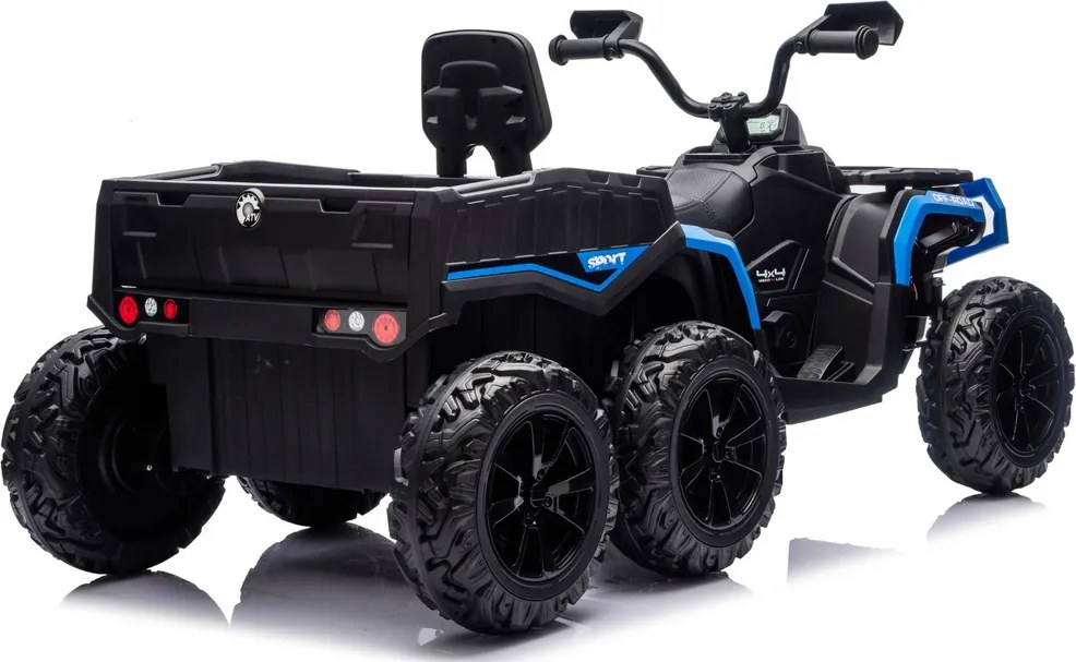 LEAN CARS Čtyřkolka na baterie ATV 6 kol s přívěsem JC606 24V 4x4 modrá