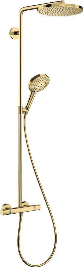 Hansgrohe Raindance Select S, Showerpipe 240 1jet PowderRain s termostatem, leštěný vzhled zlata, HAN-27633990