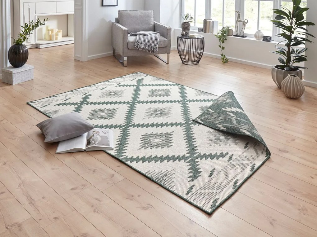 Kusový koberec Twin Supreme 103431 Malibu green creme – na von aj na doma, 120x170, zelená, chodba / predsieň, Hanse Home