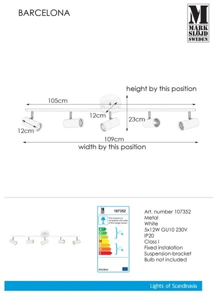 Markslöjd 107352 - Bodové svítidlo BARCELONA 5xGU10/12W/230V