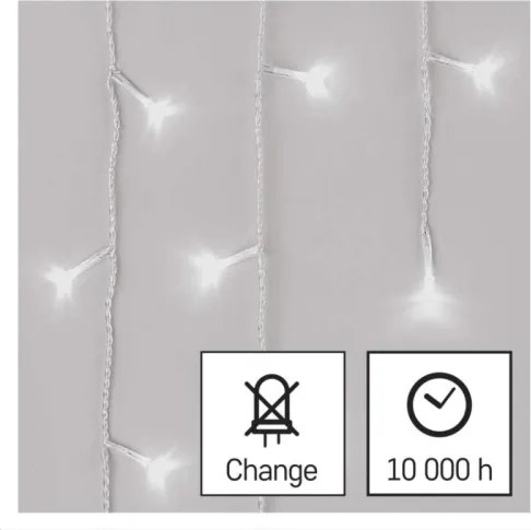 Vánoční osvětlení EMOS D4CC02 ZY1905 LED řetěz krápníky 5m studená bílá ovladač programy