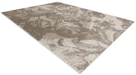 koberec SIZAL FLOORLUX 20491 KVĚTINY šampaňské / taupe velikost 140x200 cm | krásné koberce cz