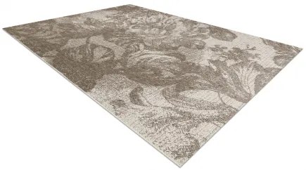 koberec SIZAL FLOORLUX 20491 KVĚTINY šampaňské / taupe velikost 160x230 cm | krásné koberce cz